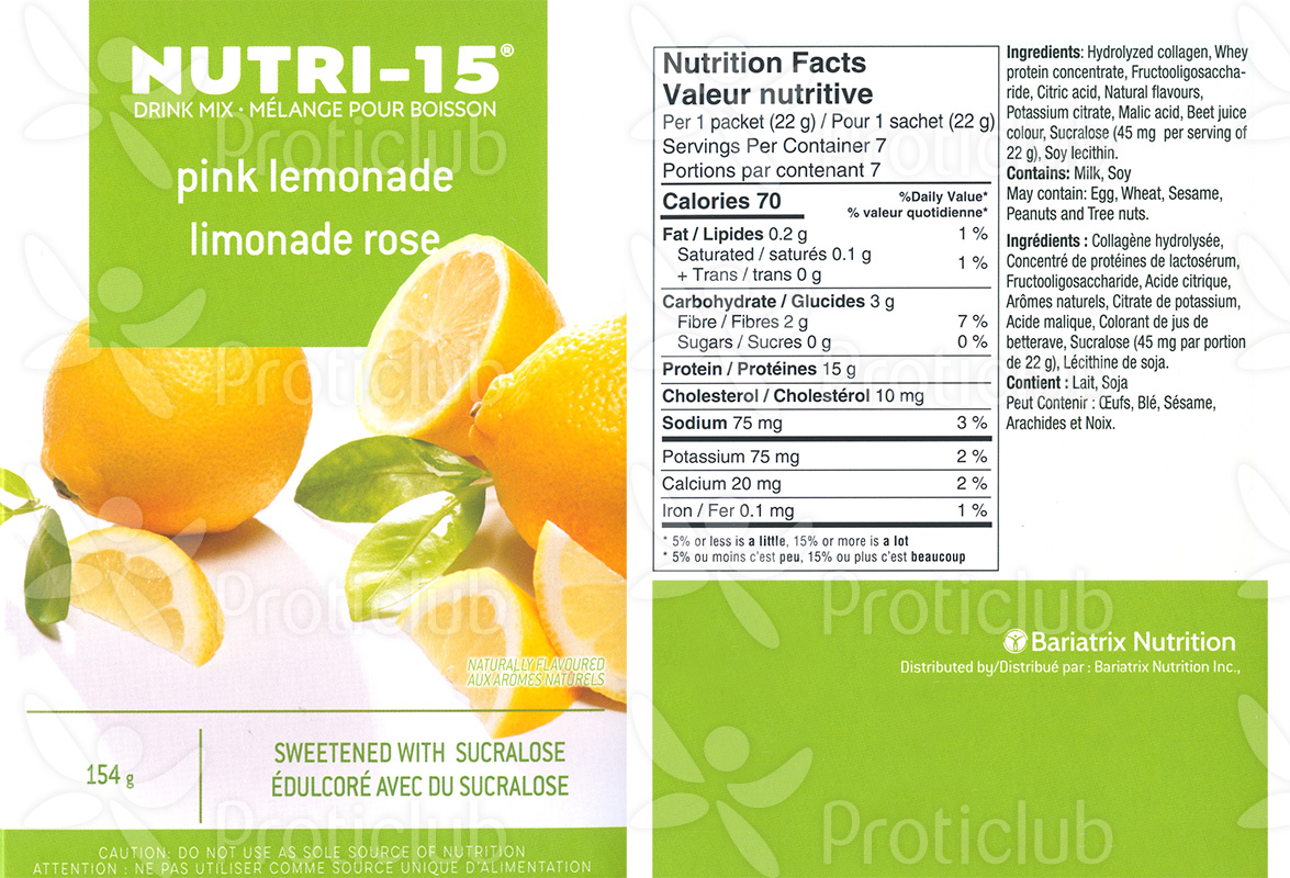 Produit : Jus limonade rose | PROTICLUB
