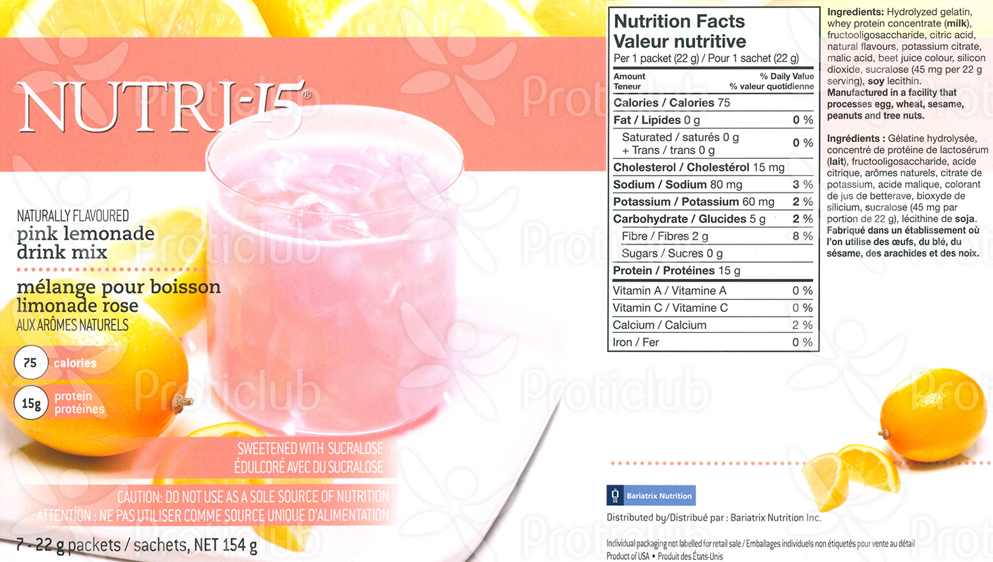 Produit : Jus limonade rose | PROTICLUB